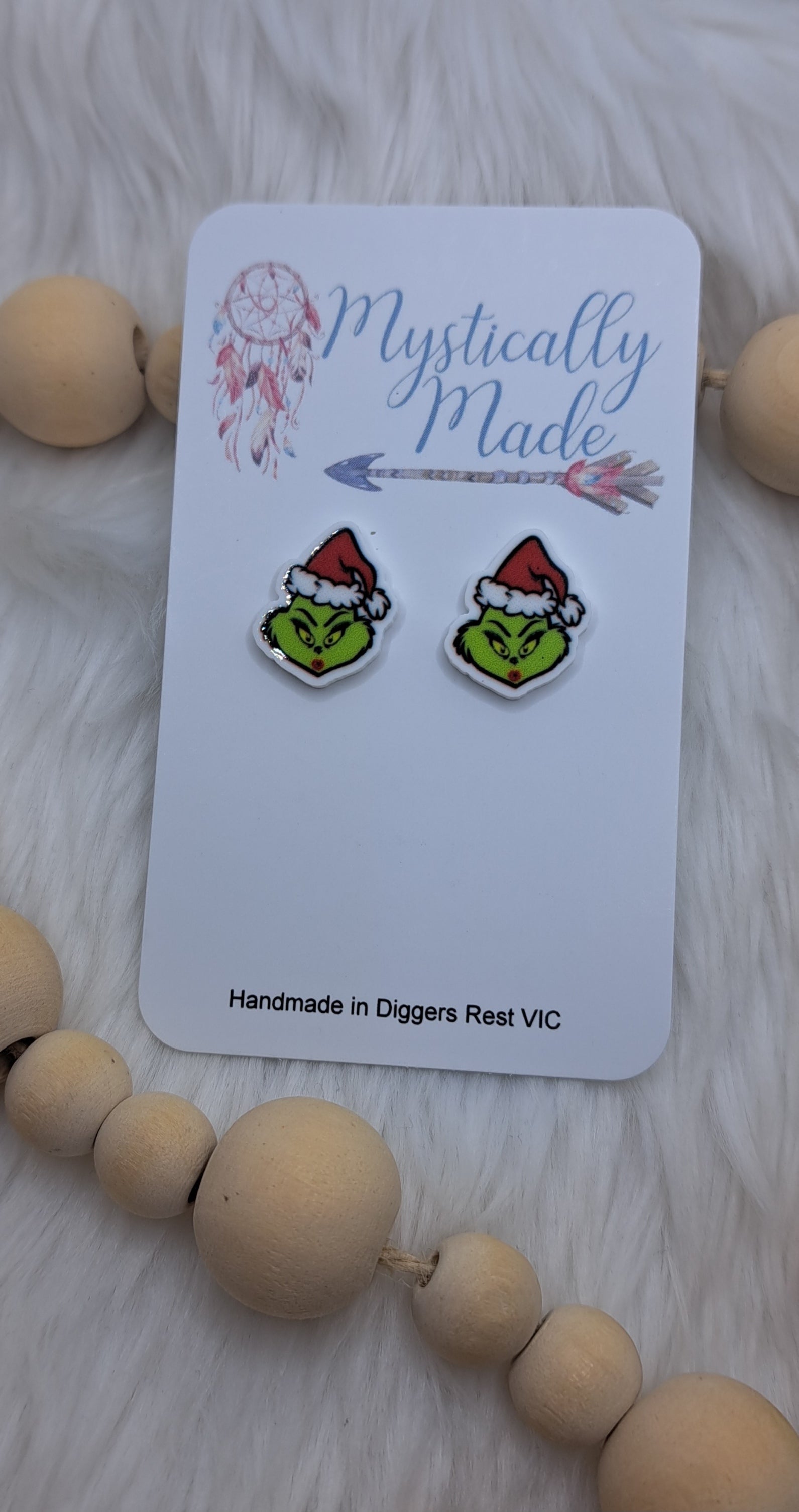 Grinch Lady Studs | Mystically Made
